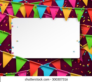 White Paper Note Colorful Celebration Background Stock Vector (Royalty ...