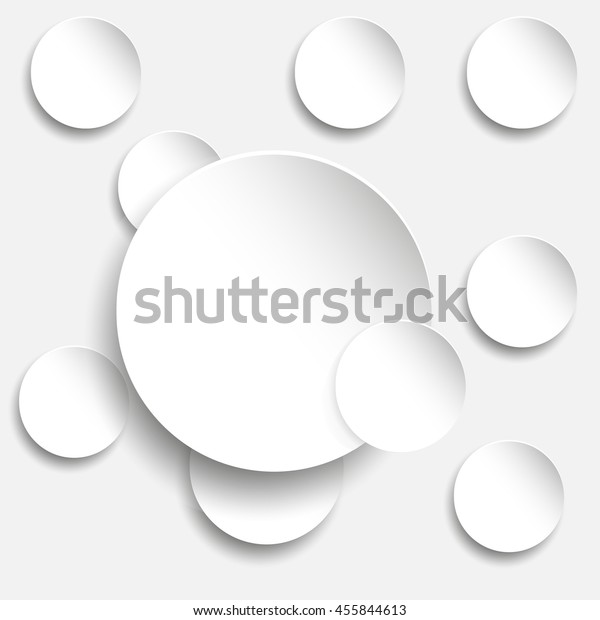 White Paper Round Paper Circles Shadows Stock Vector (Royalty Free ...