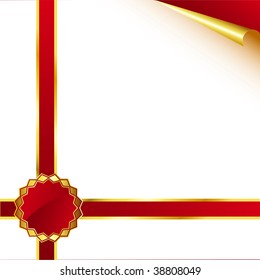 White Paper Sheet Red Ribbon Stock Vector (Royalty Free) 38808049 ...