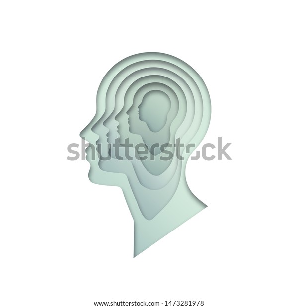 White Papercut Human Head Template On Stock Vector (Royalty Free ...