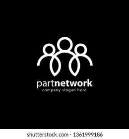 White Partner Network Logo Design Template: vetor stock (livre de ...