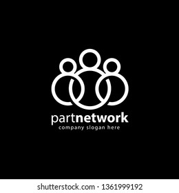 White Partner Network Logo Design Template: vetor stock (livre de ...