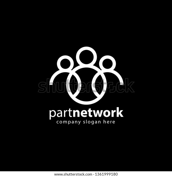 White Partner Network Logo Design Template Stock Vector (Royalty Free ...