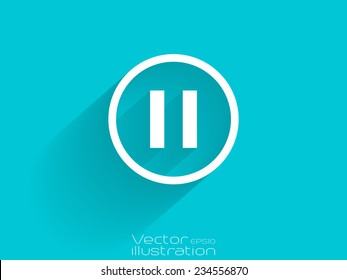 Pause Sign Circle Glytch Icon Simple Stock Vector (Royalty Free) 1662538654