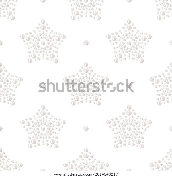 White Pearl Seamless Pattern Stars Mosaic Stock Vector (Royalty Free ...