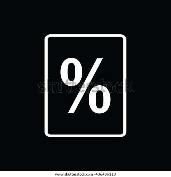 White Percent Sign Vector Icon Black Stock Vector (Royalty Free ...