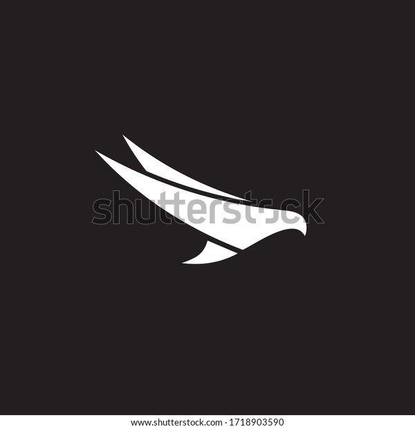 White Phoenix Logo Design Black Background Stock Vector (Royalty Free ...