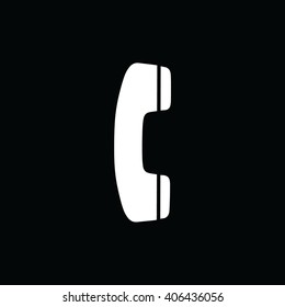 White Phone Vector Icon Black Background Stock Vector (Royalty Free ...