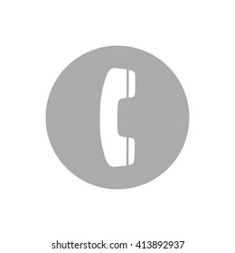 White Phone Vector Icon Gray Circle Stock Vector (Royalty Free ...