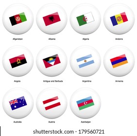 White Pin Badges Flag All Countries Stock Vector (Royalty Free ...