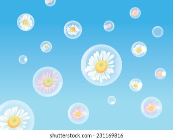 Daisy Bubbles On Meadow Stock Illustration 69450886