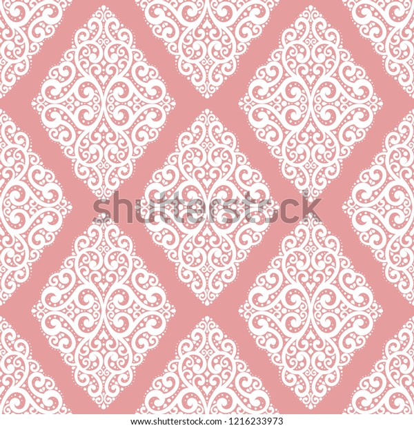White Pink Vintage Vector Seamless Pattern Stock Vector (Royalty Free ...