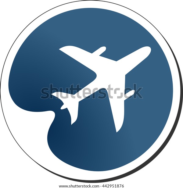 White Plane Icon Blue Original Icon Stock Vector (Royalty Free ...