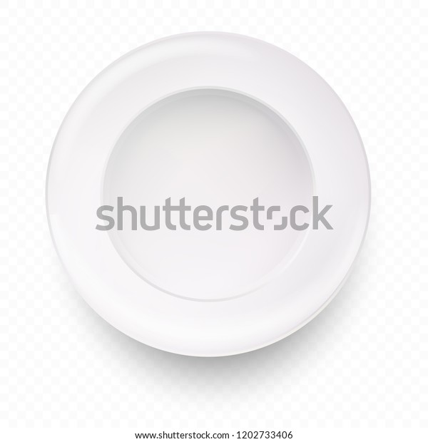 White Plate Isolated Shadow On Transparent Stock Vector (Royalty Free ...