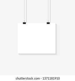 Blank White Paper List Hanging On Stock Vector (Royalty Free ...