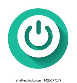 White Power Button Icon Isolated Long Stock Vector (Royalty Free ...