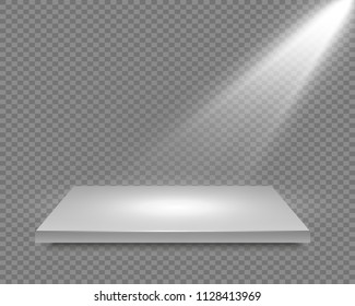 Vektor Stok White Presentation Platform On Transparent Background ...