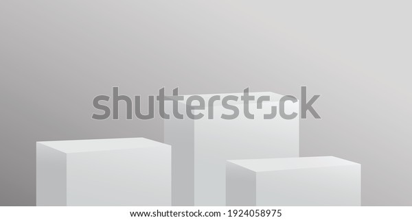 White Product Display Stage Platform Background Stock Vector (Royalty ...