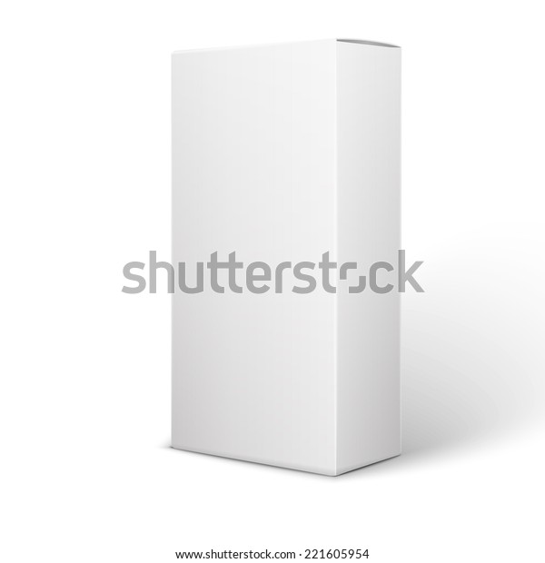 White Product Package Box Illustration Isolated On Background. Product ...