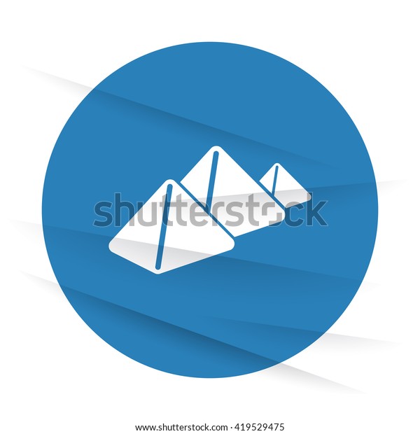 White Pyramids Icon Label On Wrinkled Stock Vector (Royalty Free ...