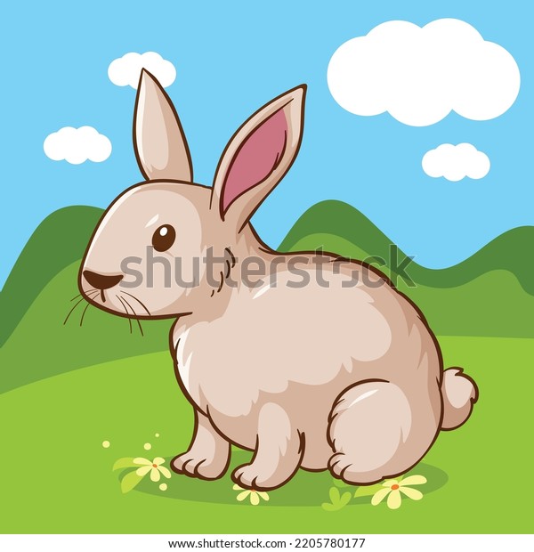 White Rabbit Cartoon Vector Illustration Stock Vector (Royalty Free ...