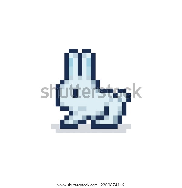 White Rabbit Illustration Cartoon Pixel Art Stock Vector (Royalty Free ...