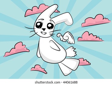 White Rabbit Soul Flying High Pink: Stock-Vektorgrafik (Lizenzfrei ...