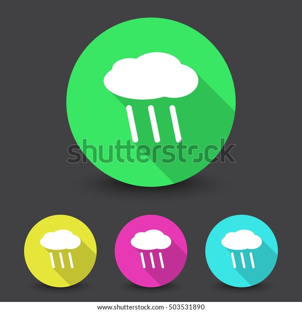 White Rain Icon Different Colors Set Stock Vector (Royalty Free ...