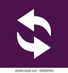 White Refresh Sign Vector Icon Purple Stock Vector (Royalty Free ...