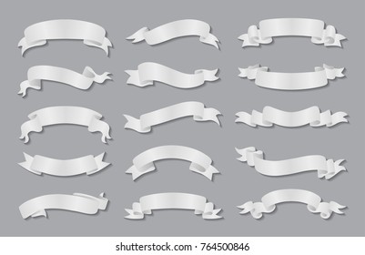 White Ribbon Bannersvector White Ribbons Stock Vector (Royalty Free ...