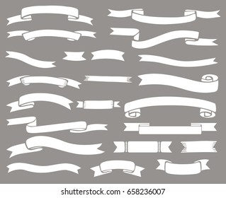Vector Set White Ribbons Stock Vector (Royalty Free) 187771211