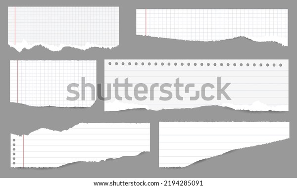White Ripped Lined Paper Strips Set Stock Vector (Royalty Free ...