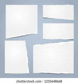 White Ripped Notebook Paper Torn Lined Stock Vector (Royalty Free ...