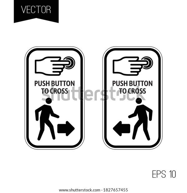 White Road Sign Plate Push Button Stock Vector (Royalty Free ...
