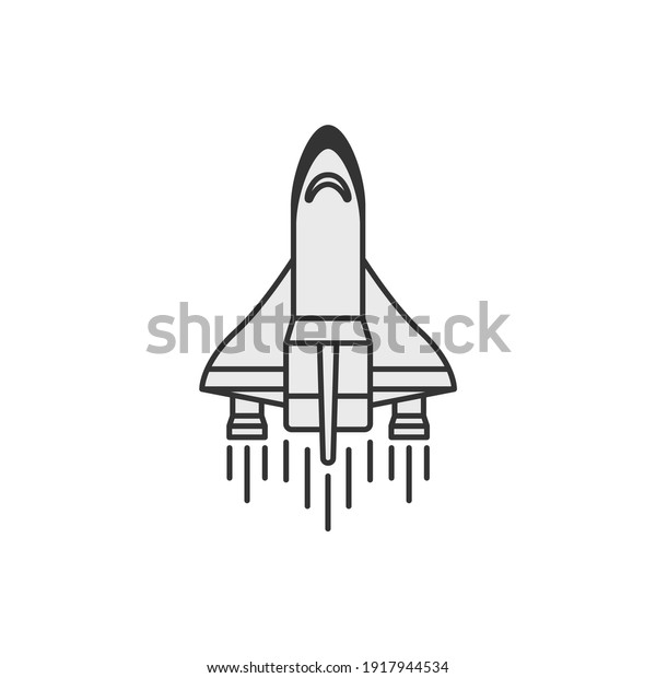 White Rocket Logo Icon Flying Shuttle Stock Vector (Royalty Free ...