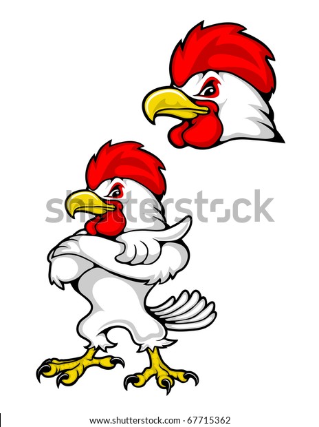 White Rooster Cocky Attitude Stock Vector (Royalty Free) 67715362