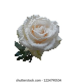 White Rose Pixel Art 8 Bit Stock Vector (Royalty Free) 1224790534 ...