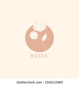 White Roses Logo Design Template Rose Stock Vector (Royalty Free ...