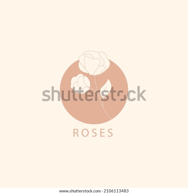 White Roses Logo Design Template Rose Stock Vector (Royalty Free ...