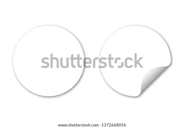 White Round Adhesive Sticker Paper Stickers Stock Vector (Royalty Free ...