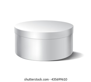 Round Paper Box On White Background: vector de stock (libre de regalías ...