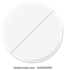 White Round Pill Template Close Isolated Stock Vector (Royalty Free ...