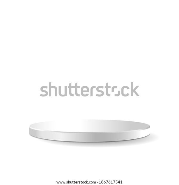White Round Podium Display Stand Mockup Stock Vector (Royalty Free ...
