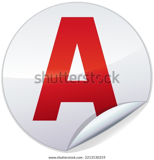 White Round Sticker Letter Written Red Stock Vector (Royalty Free ...