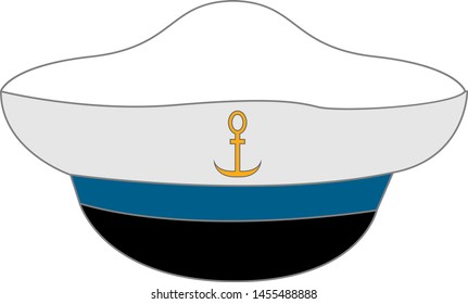 White Sailor Hat Illustration Vector On Stock Vector (Royalty Free ...