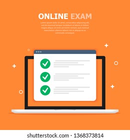 White Screen Online Exam Computer Shown Stock Vector (Royalty Free ...