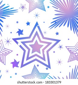 White Seamless Background Colorful Gradient Stars Stock Vector (Royalty ...