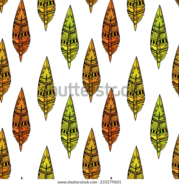 White Seamless Texture Yellow Ornaments Bird Stock Vector (Royalty Free ...