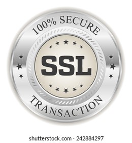 Black Ssl Secure Transaction Badge Gold Stock Vector (Royalty Free ...
