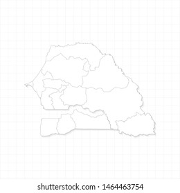 White Senegal Map Grid Vector Thin Stock Vector (Royalty Free ...
